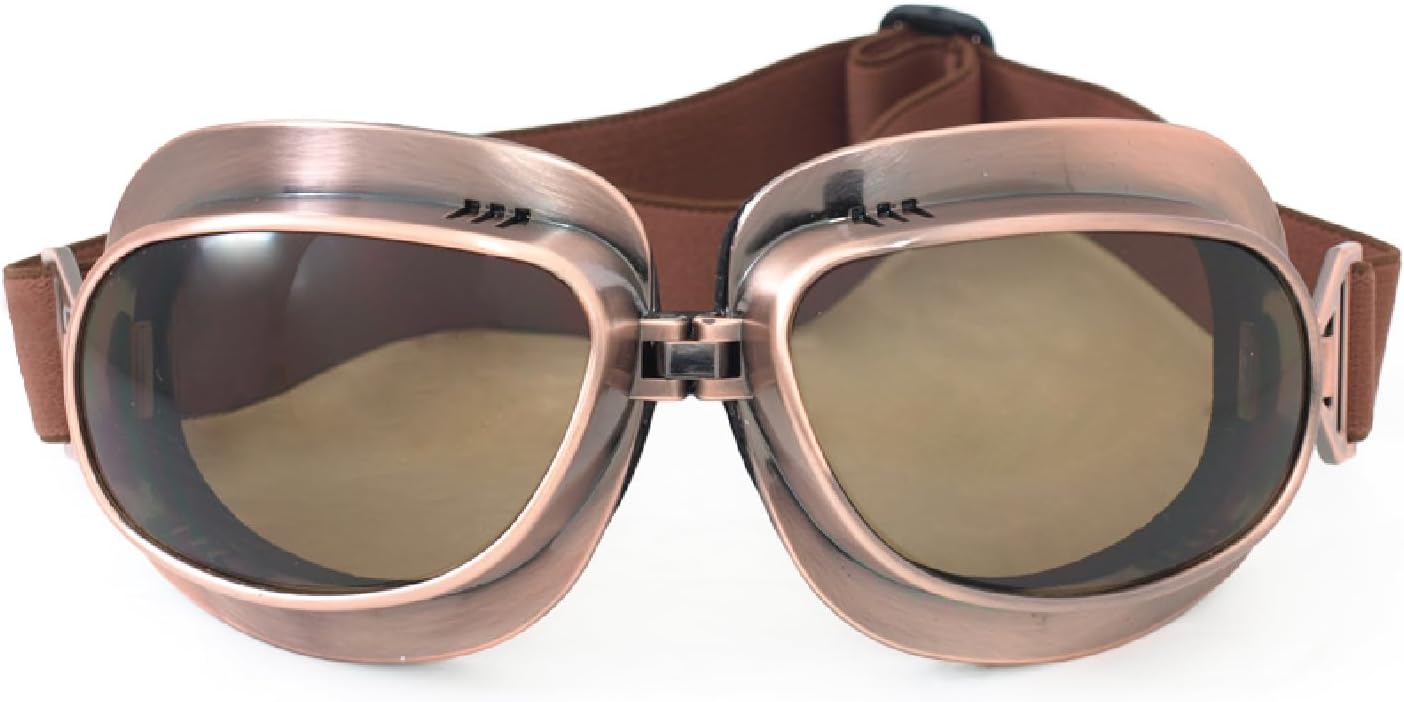 Amazon.com: CRG Sports Vintage Aviator Pilot Style Motorcycle Goggles ...