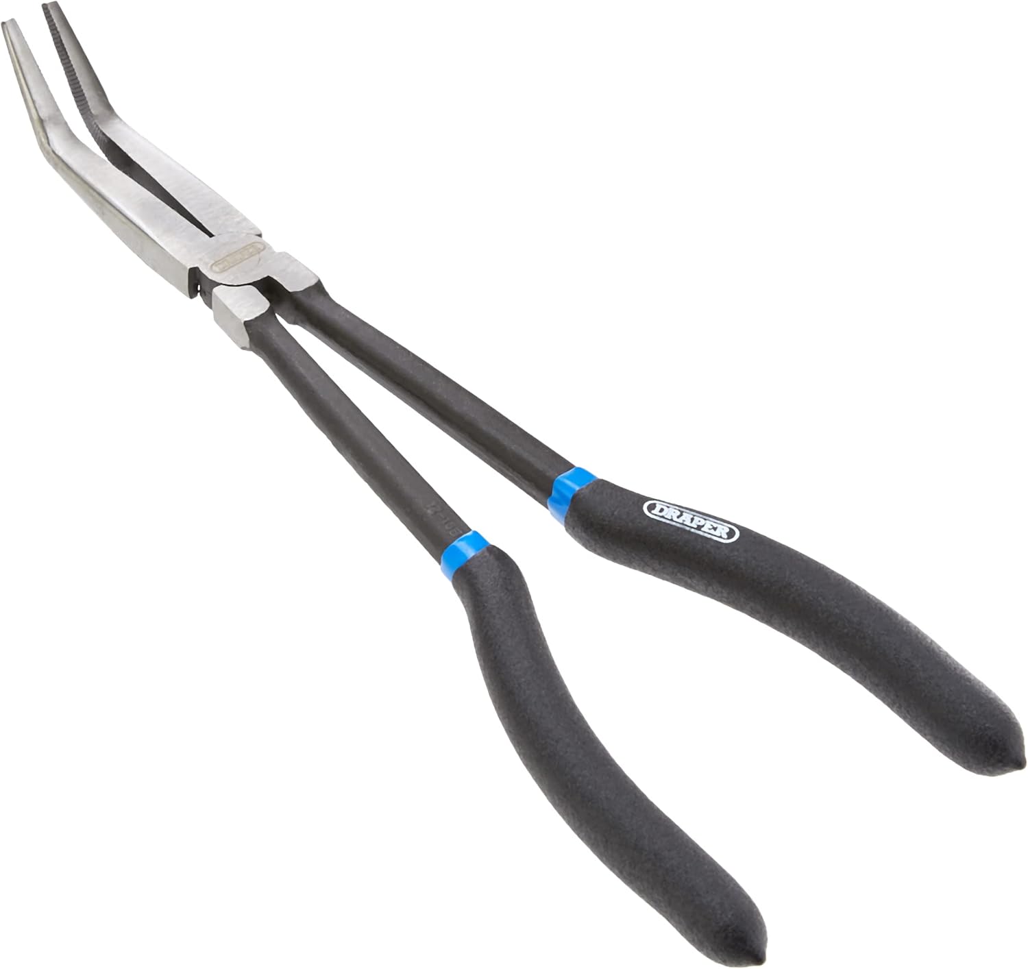 Draper 69286 280 mm Long-Reach Bent-Nosed Radio Pliers, Blue - Needle ...