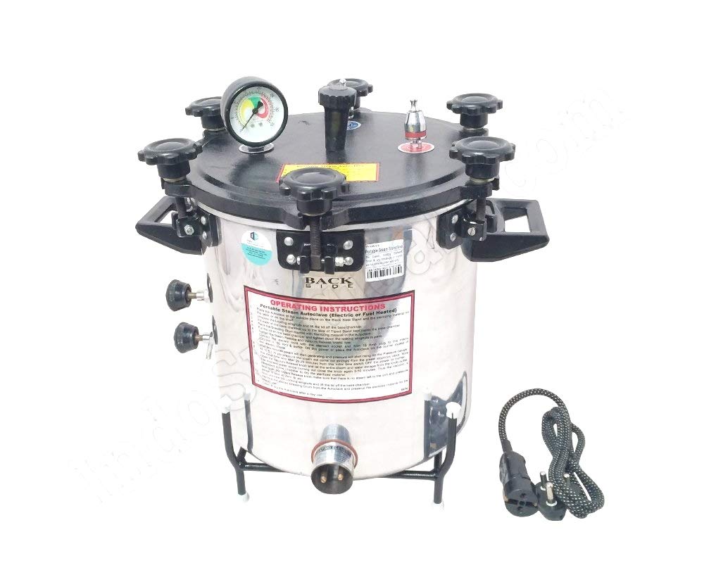 Electric Autoclave sterilizer, Wingnut Type, Seamless Aluminium (14"X15 ...