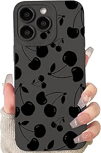 Amazon.com: Lovmooful Compatible for iPhone 16 Pro Max Case Cute Cool Cherry Black Design for ...