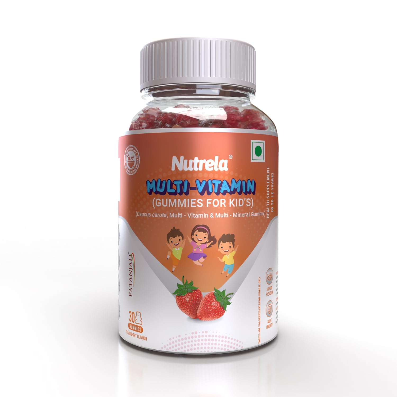 Nutrela Multivitamin For Kids - 30 Bear Gummies with Strawberry Flavour ...