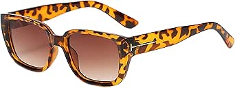 Amazon.com: Kursan Fashion Rectangle Sunglasses for Women Men Black ...