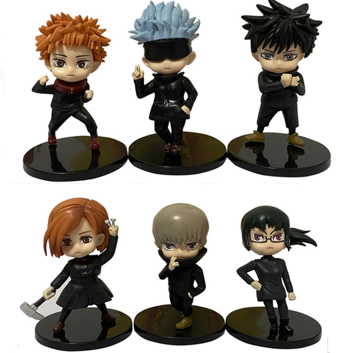 Buy Torys 6Pcs Jujutsu Kaisen Figure Gojo Satoru Figures Cake Topper ...