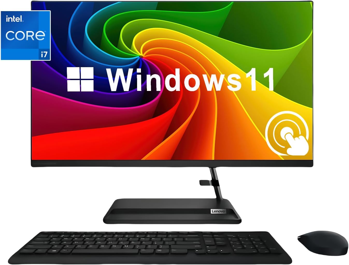 Amazon.com: Lenovo IdeaCentre All-in-One Desktop, 27" FHD Touchscreen ...
