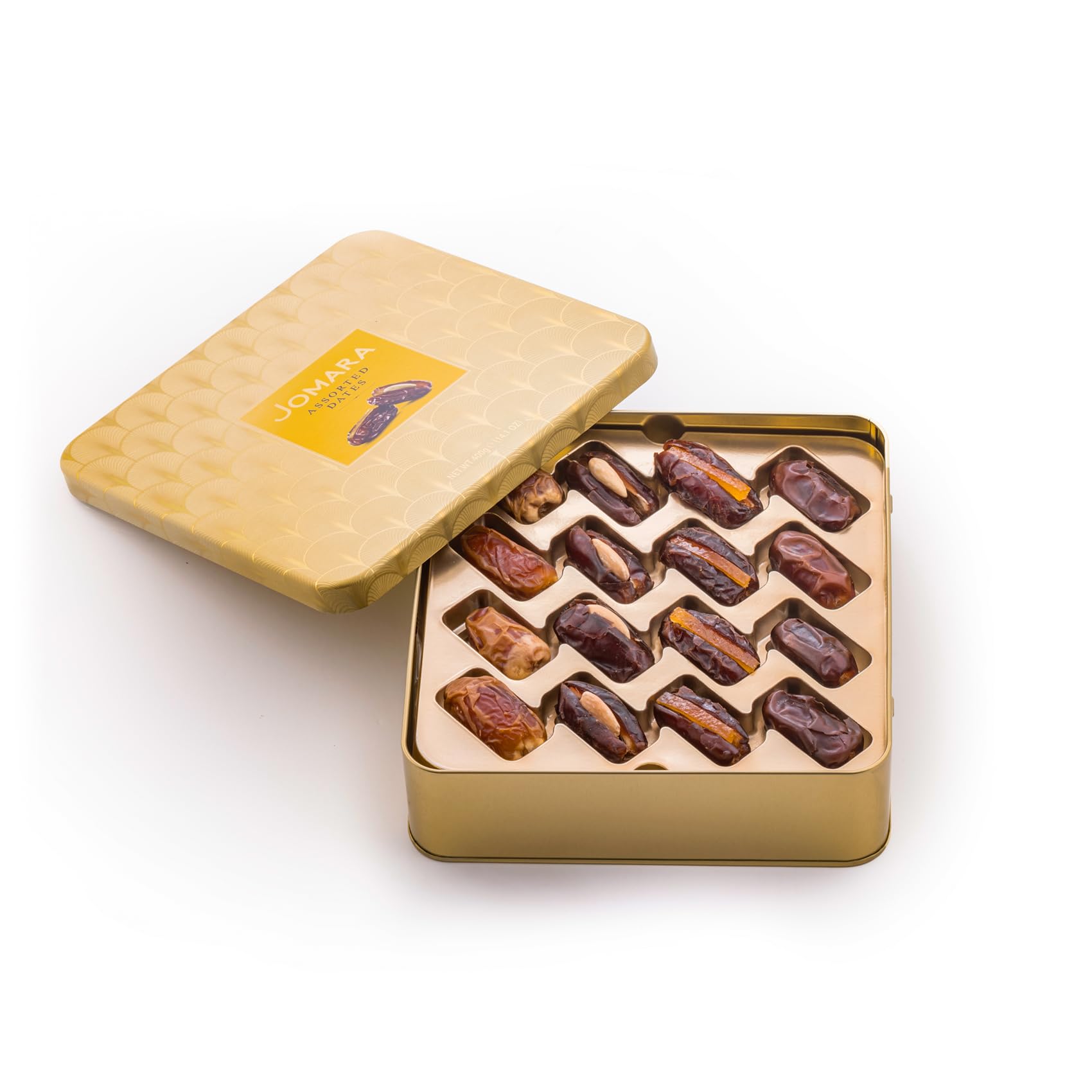 Jomara Assorted Filled Dates Tin Can 400g Gift box: Buy Online at Best ...