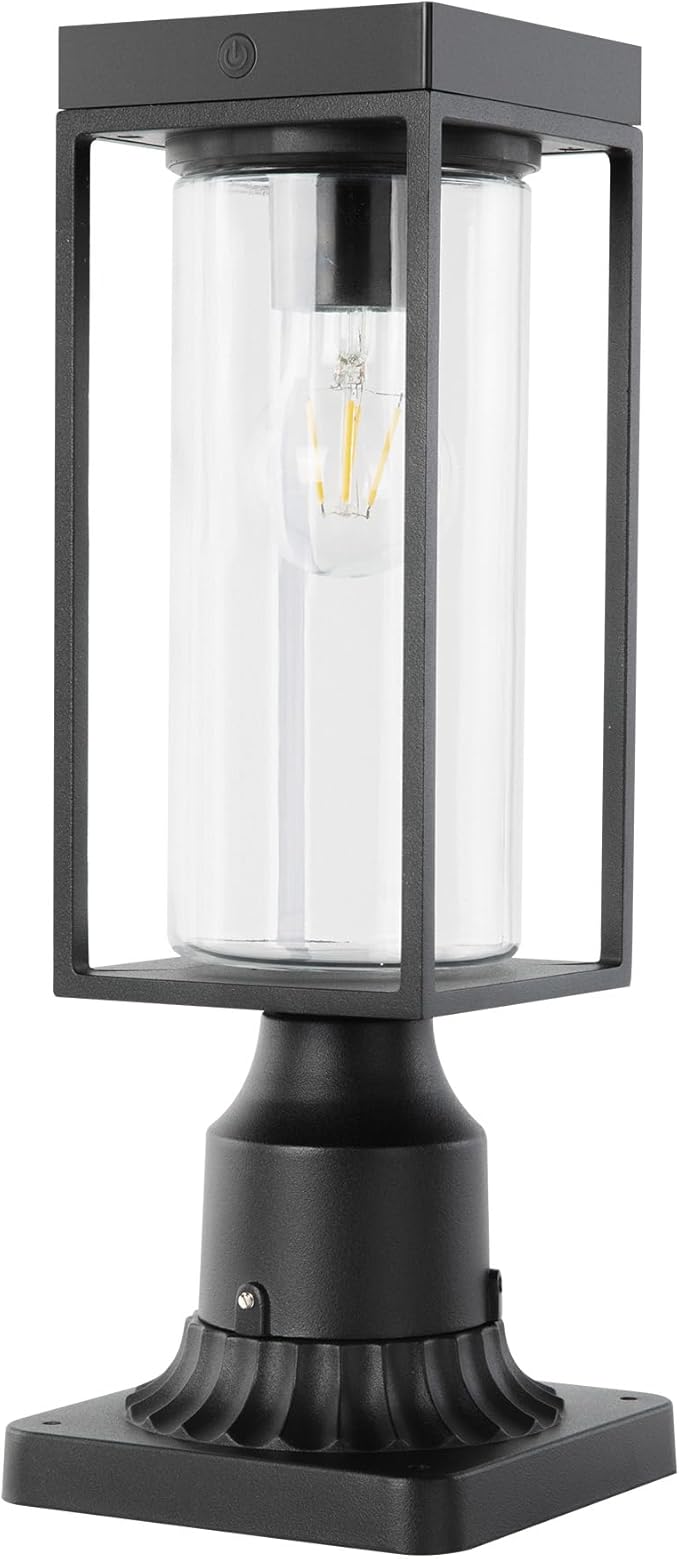 LUTEC Solar Post Light, Dusk to Dawn Aluminium Lamp Post Light Fixture ...