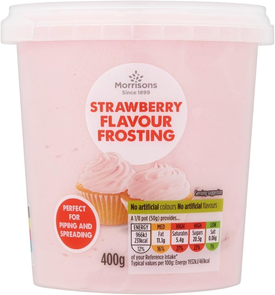 Morrisons Strawberry Flavour Frosting, 400g : Amazon.co.uk: Grocery