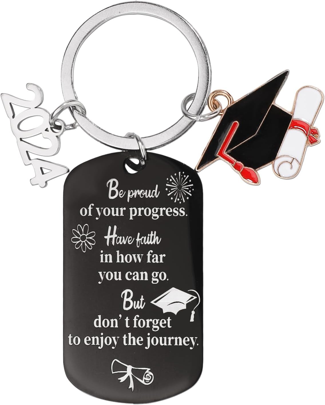 NQEUEPN Graduation Keychain, Stainless Steel College Graduate Keychain ...