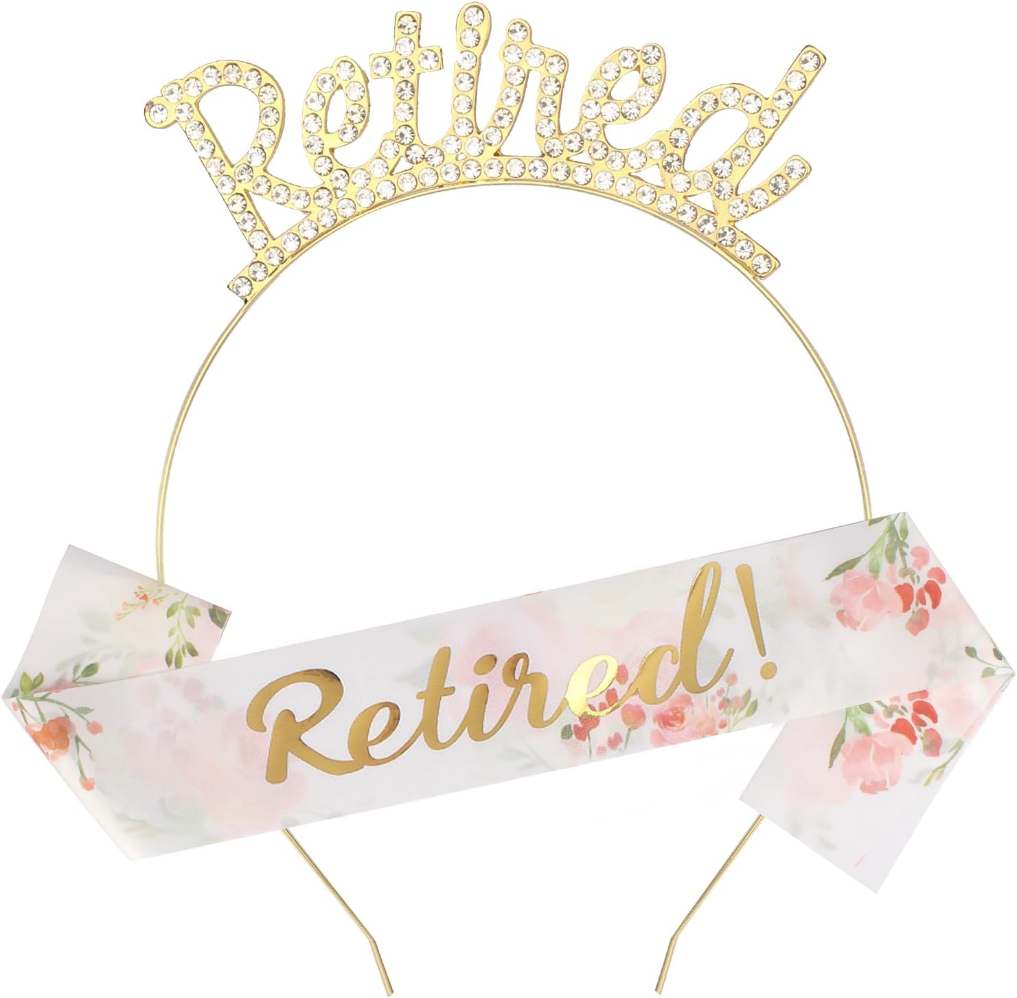 Amazon.com: Didder Retirement Party Decorations - Gold Retired Tiara ...