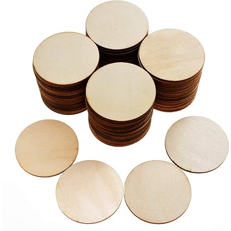 80pcs Unfinished Wood Circle 3 Inch Wooden Circles for Crafts for ...
