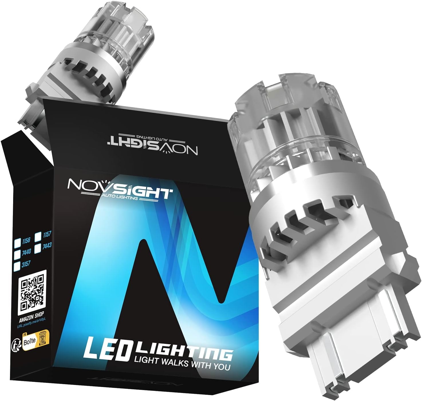 Amazon.com: NOVSIGHT 3157 LED Brake Light Bulb, Red, Extremely Bright ...