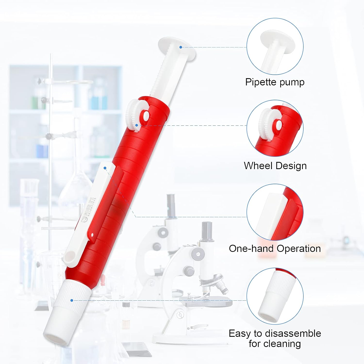 Pipette Pump, Lab Serological Pipette Pump, Precise Aspirating for ...