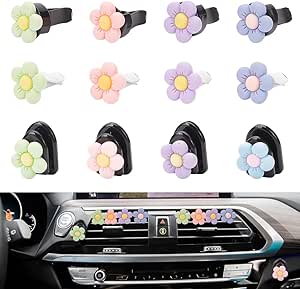 Amazon.com: GOMAKERER 12 Pcs Flowers Car Air Vent Clips, Mixed Color ...