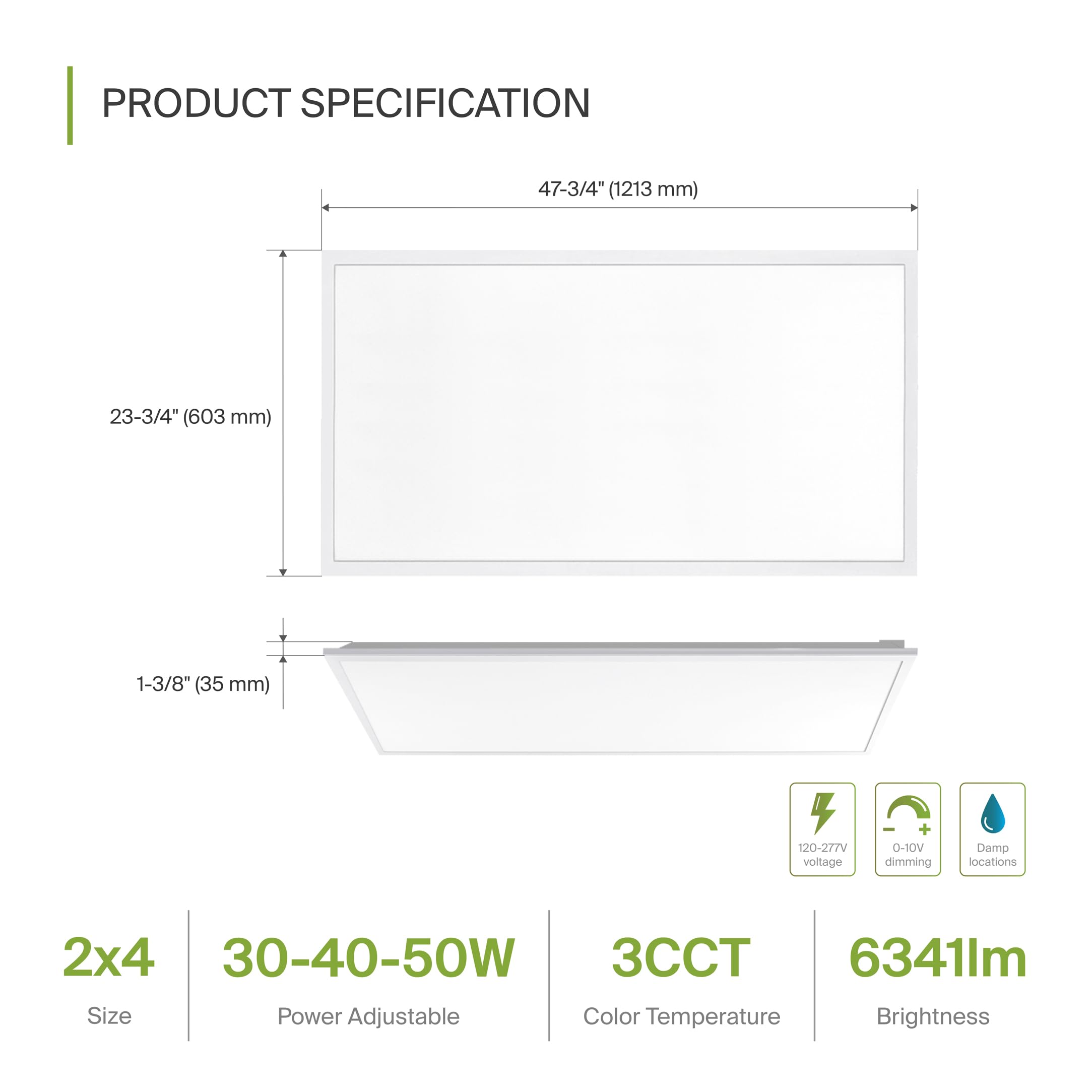 Snapklik.com : 4 Pack 2x4 LED Flat Panel Light - 30/40/50W UL DLC ...