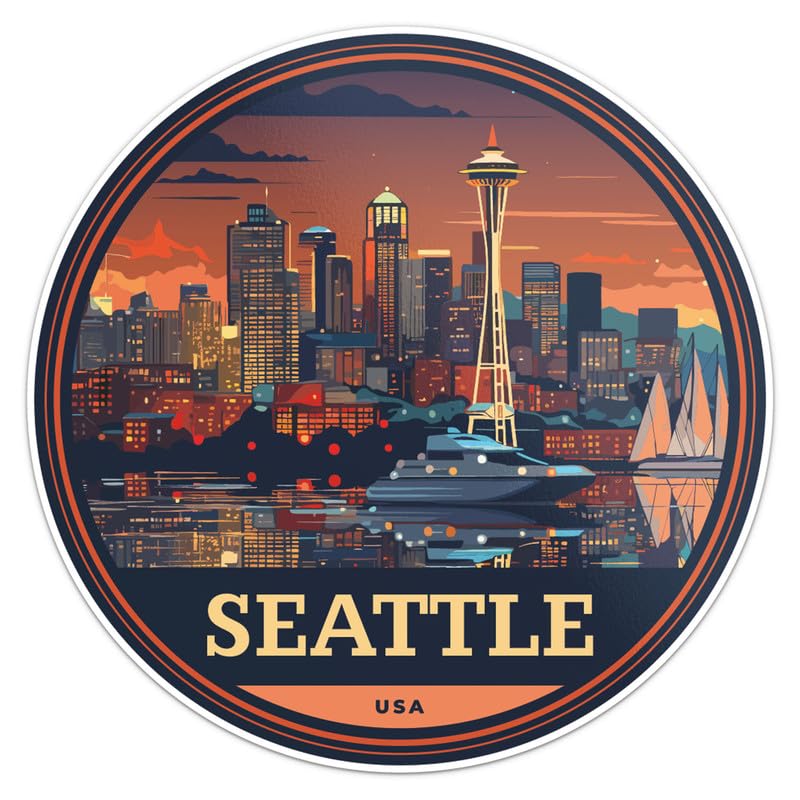 Amazon.com - United States Seattle City Sticker - Waterproof Vinyl ...