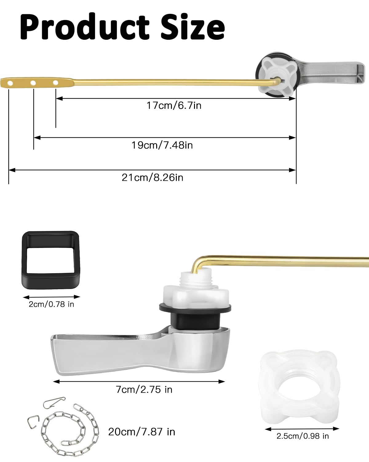 Rust Proof Toilet Chain Zhaoyao Toilet Handle Replacement Kit ...