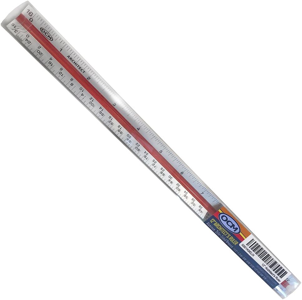 OCM 1 – Regla triangular de escala de arquitecto (aluminio sólido de ...