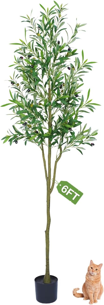 Amazon.com: Olive Trees Artificial Indoor 6ft - Fake Olive Tree for ...