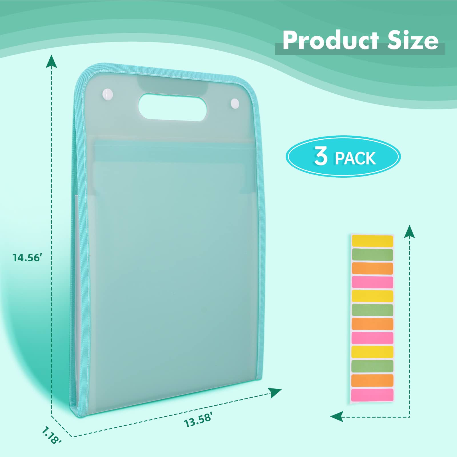 Snapklik.com : 3 Pack Mint Paper Organizer Classroom Expandable ...