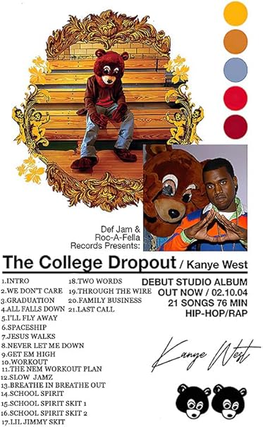 Amazon.com: MAIHOR Kanye West Poster The College Dropout Album Cover ...