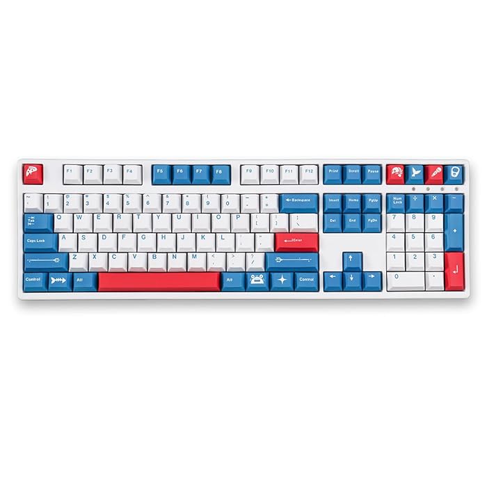 Buy A Keycaps PBT 129 Keys Cherry Profile Dye Sub Personalized Blue and ...