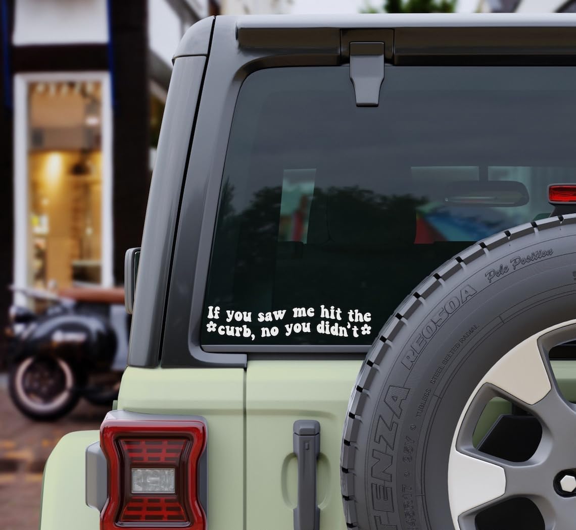 Amazon.com - If You Saw Me Hit The Curb, No You Didn't Car Stickers ...