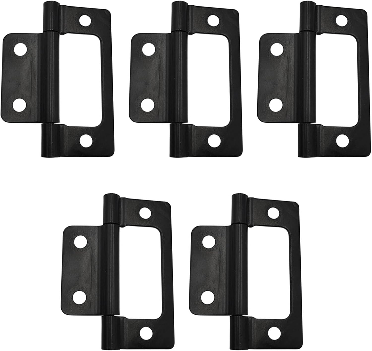 5Pcs Black Flush Hinges,2 Inch Iron Door Hinges for Drawer Cabinet ...