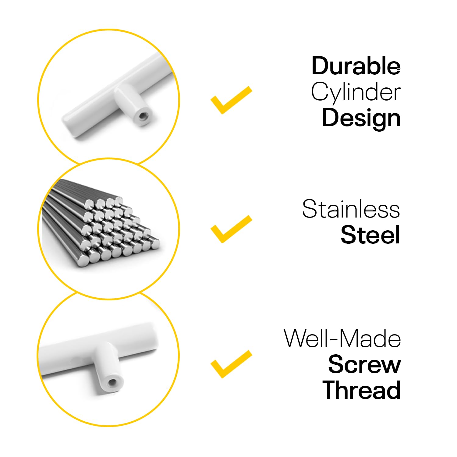 Snapklik.com : FIGO HOME Kitchen Cabinet Handles - 10 Pack Stainless ...