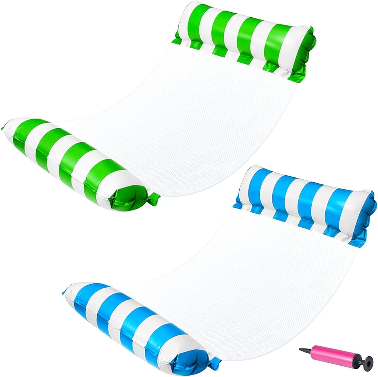 Amazon.com: OBERSTER Pool Floats, Inflatable Water Float Hammock 2 Pack ...