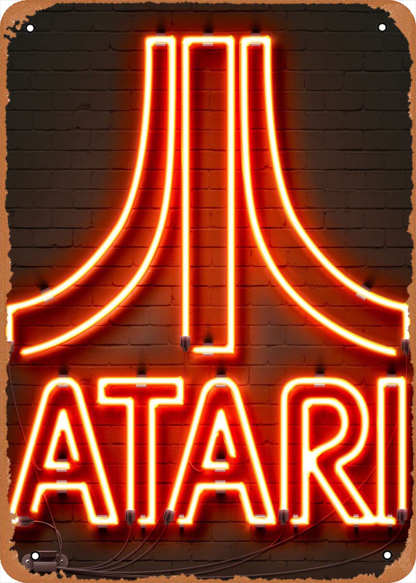 Metal Sign - Neon Signs ATARI - 8 X 12 Inch Vintage Look Tin Sign ,Bar ...