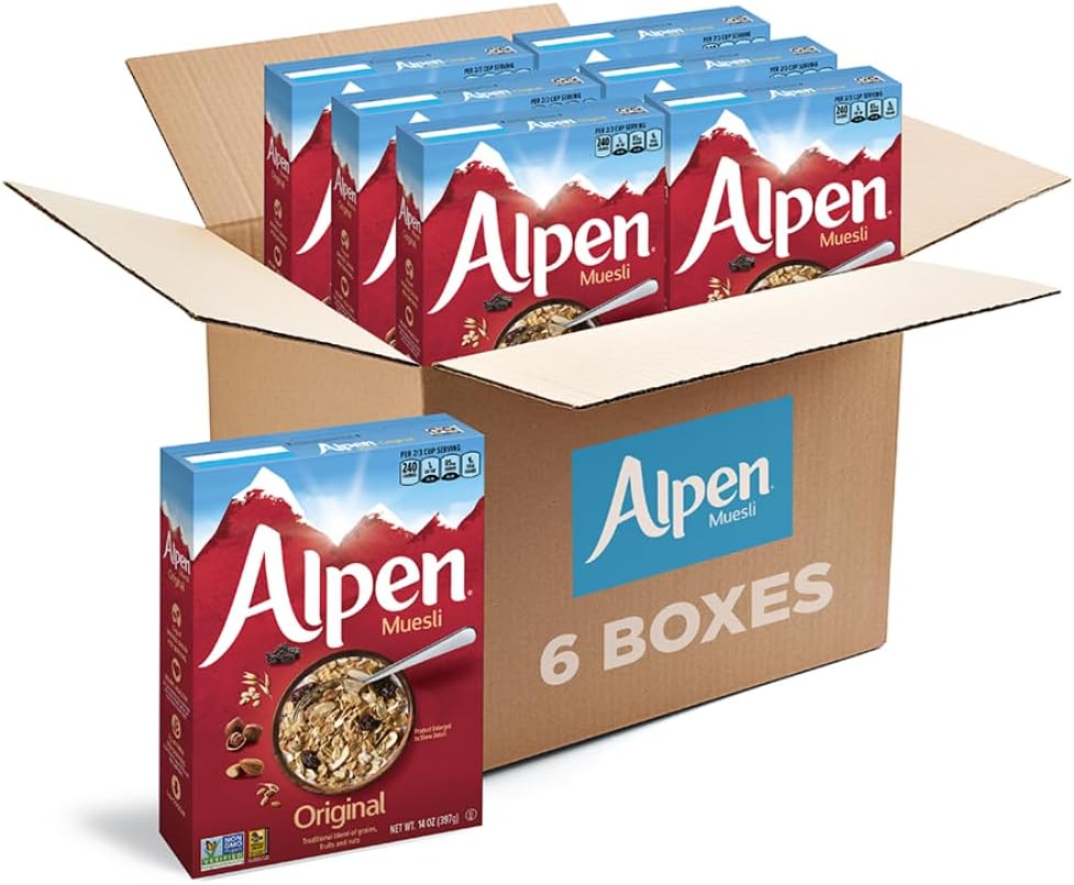 Alpen Muesli Original Cereal, Heart Healthy Cereal with Wheat Flakes ...