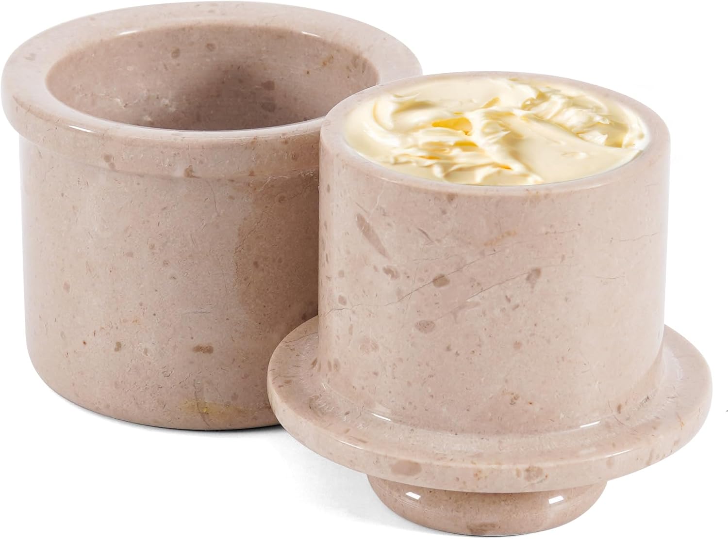 Amazon.com | Marble Butter Keeper with Lid Handmade Verona French ...