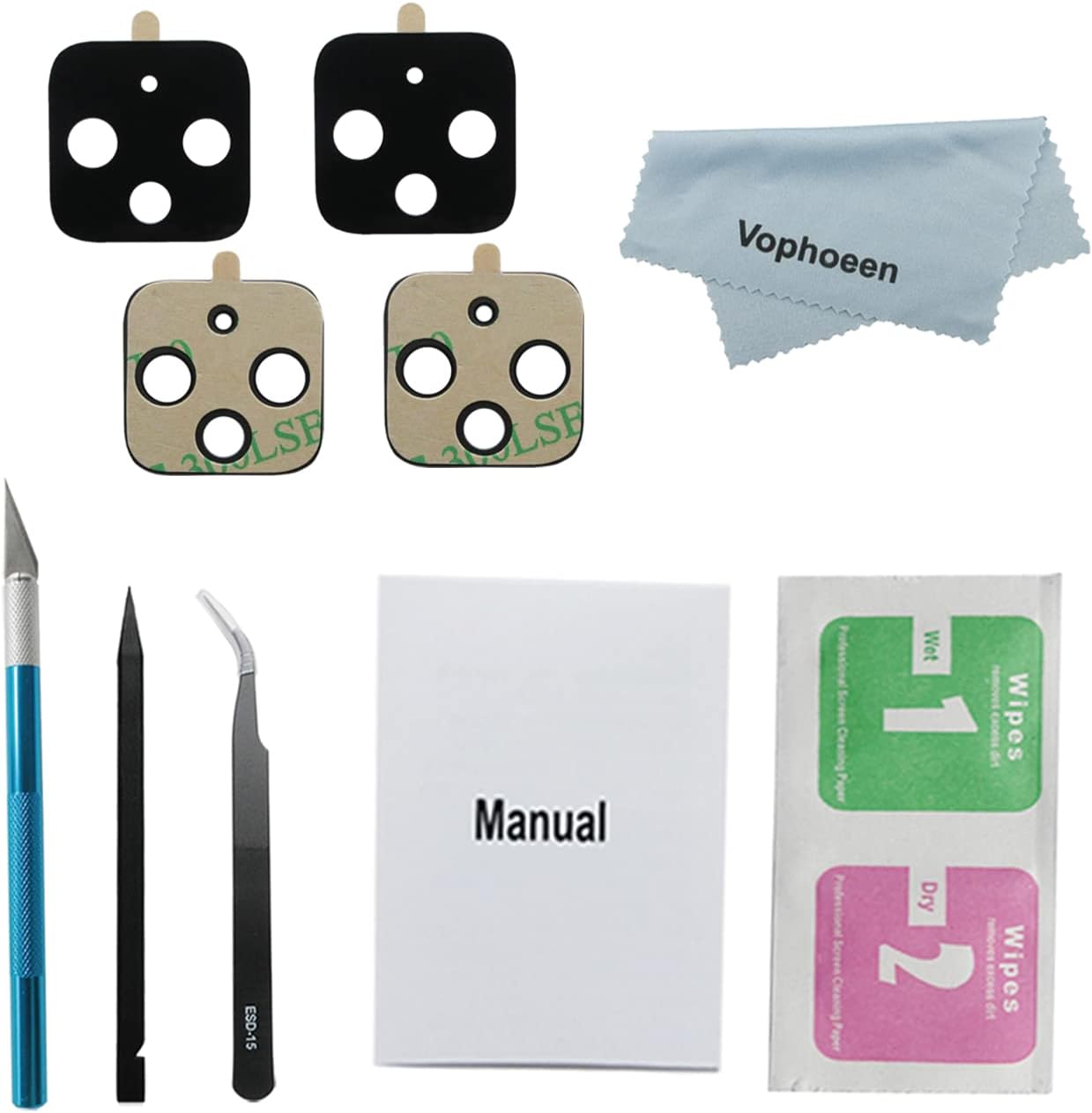 Amazon.com: Xinidc 2PCS OEM Original Back Rear Camera Glass Lens ...