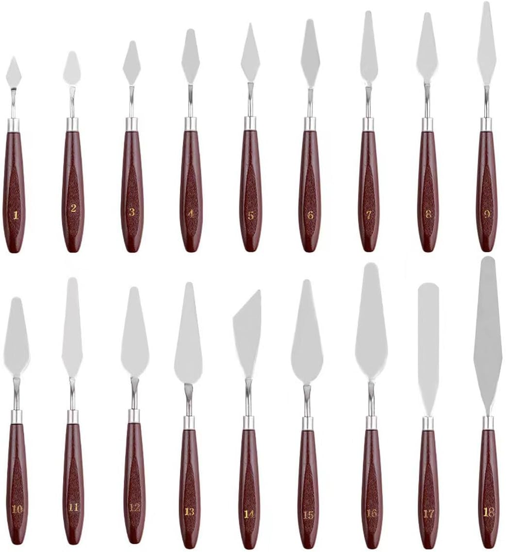 Amazon.com: 18 Piece Painting Knives Stainless Steel Spatula Palette ...