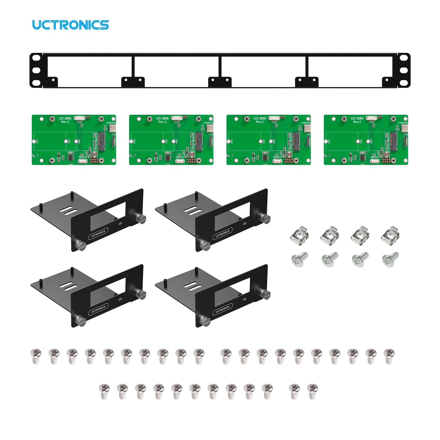 Snapklik.com : UCTRONICS 1U Rack Mount For Raspberry Pi 5, 19" Server Rack