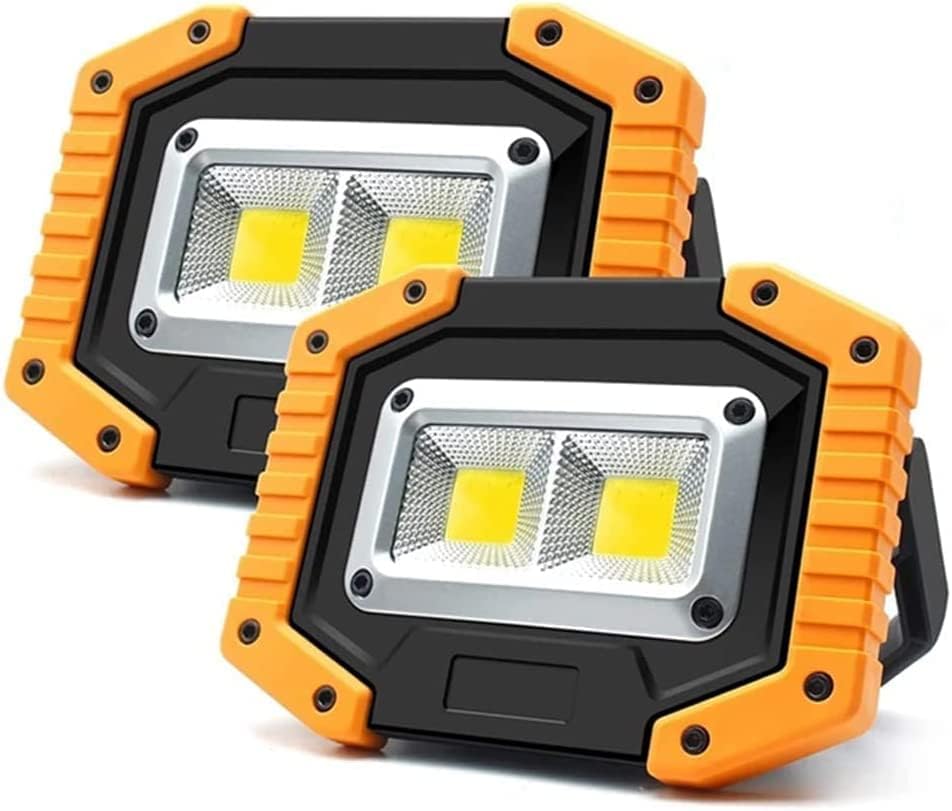 2Pack Rechargeable LED Work Light - 10W 1000 Lumens Daylight, 3 Modes ...