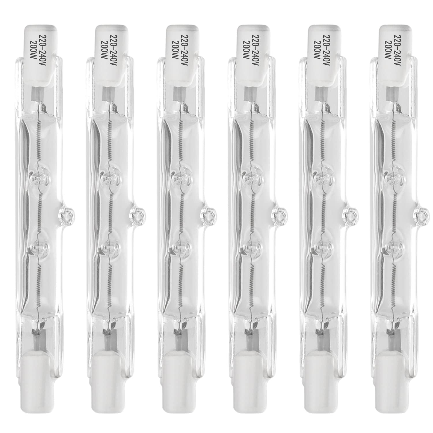 Haraqi 6 Pack 200W Halogen Bulb,Security Light Bulbs,Linear Halogen ...
