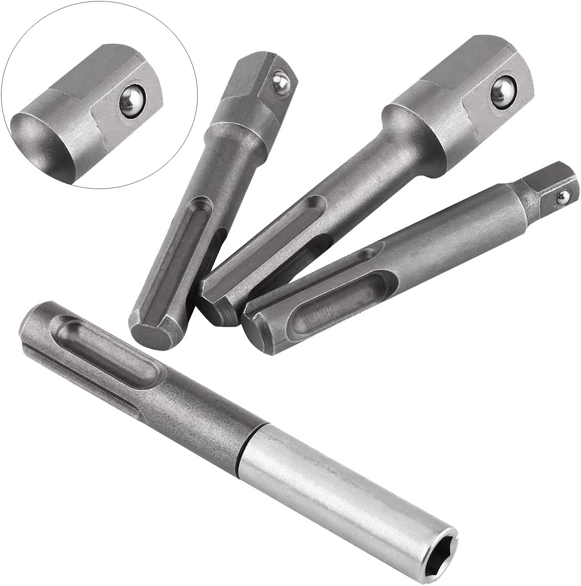 SDS Plus Adapter Kit,4 pcs SDS Plus Socket Adapter Include 1/4" Hex ...