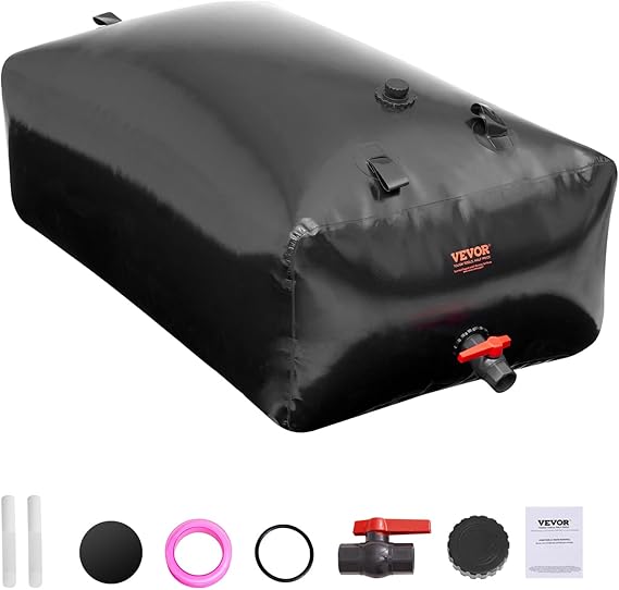 Amazon.com: VEVOR 540L/142.7 Gallon Water Storage Bladder, RV Water Tank, 1000D PVC Collapsible ...