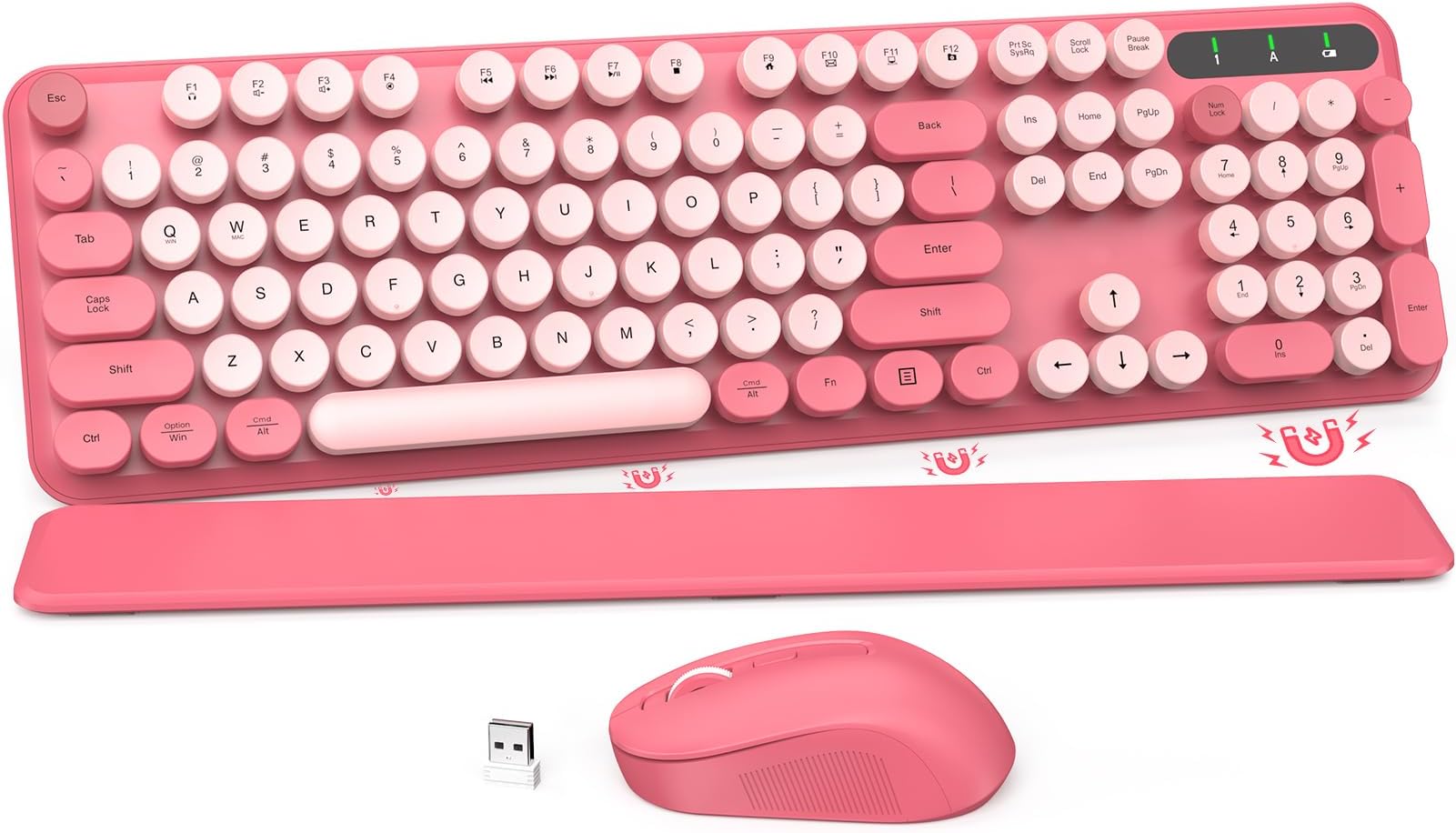 Amazon.com: SADES V2020 Pink Wireless Keyboard with Round Keycaps,2 ...