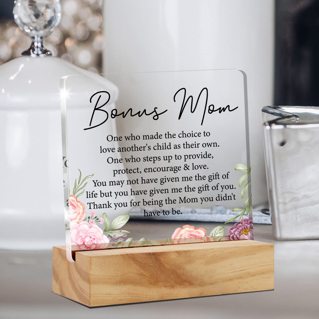 Snapklik.com : Bonus Mom & Stepmom Gifts: Acrylic Desk Plaque Sign