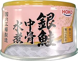 Amazon | 快適生活 HOKO「銀鮭中骨水煮缶」12缶/30(24+6)缶 (30缶) 缶詰 魚 素材缶 鮭缶 さけ しゃけ おつまみ 国内加工 化学調味料不使用 オイル (30 ...