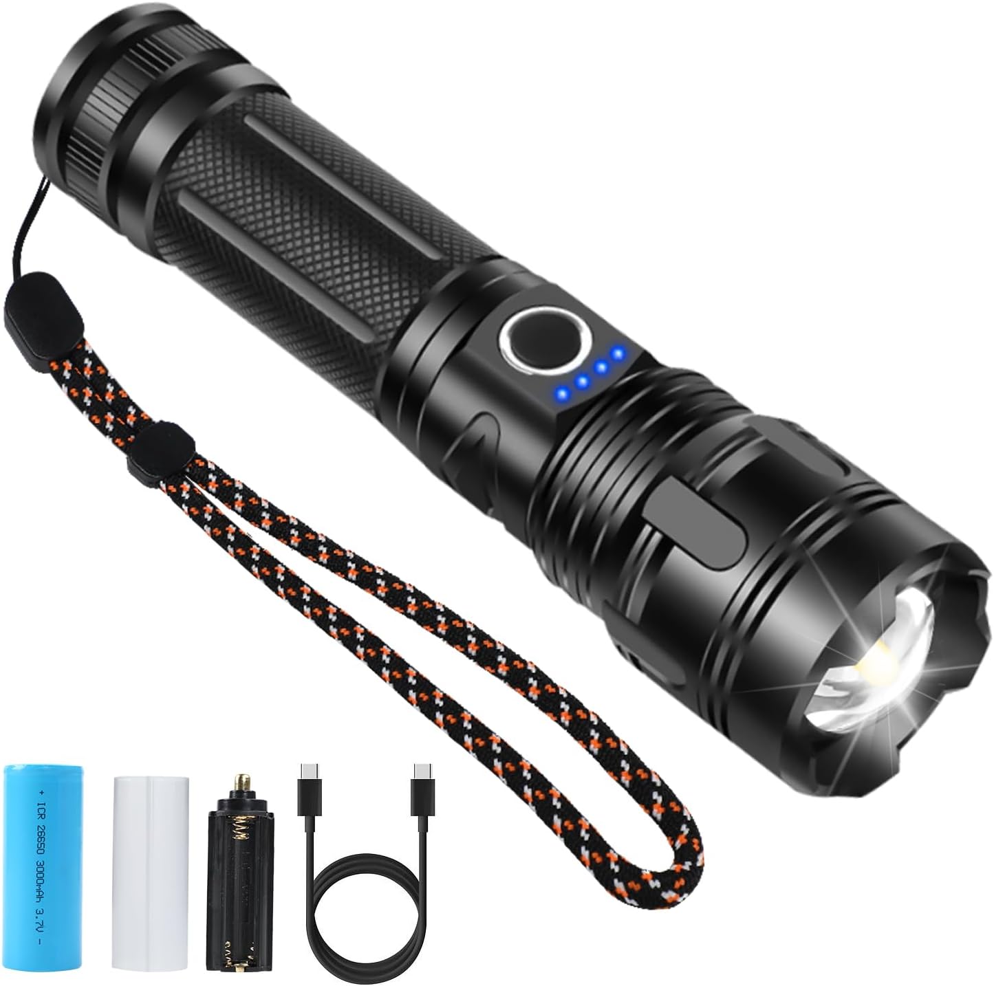 Linterna LED Recargable, Linterna de Mano Recargable, Luz de XHP50(5 ...