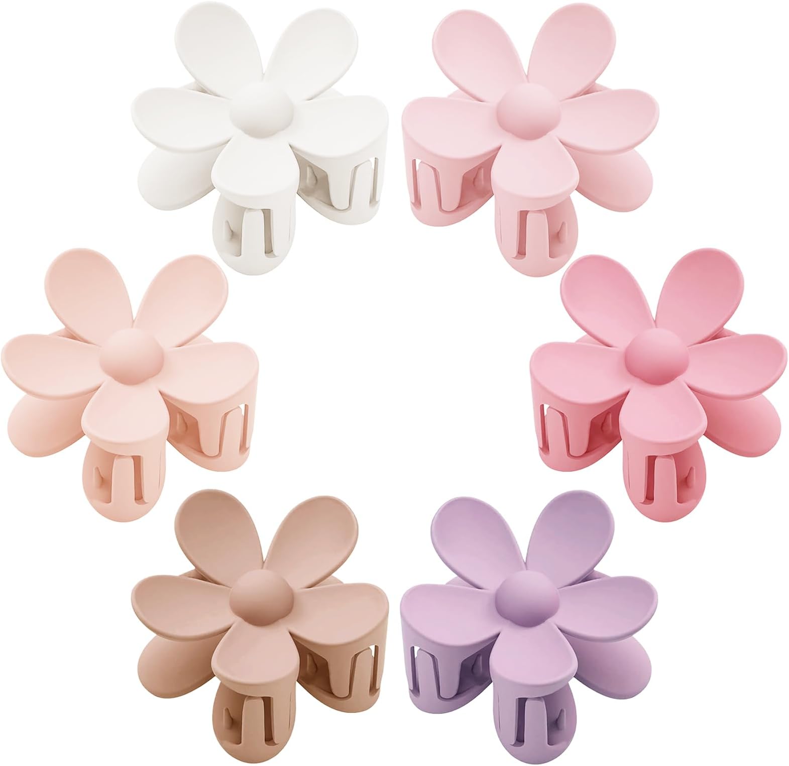 Amazon.com: 6 Pack 3 Inch Flower Claw Clips, Large Flower Hair Claw ...