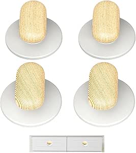 Amazon.co.jp: Natiform ウッド ハンドル ドア取っ手 4個セット 木目 両面テープ接着 取っ手 引き出し用 : DIY・工具・ガーデン