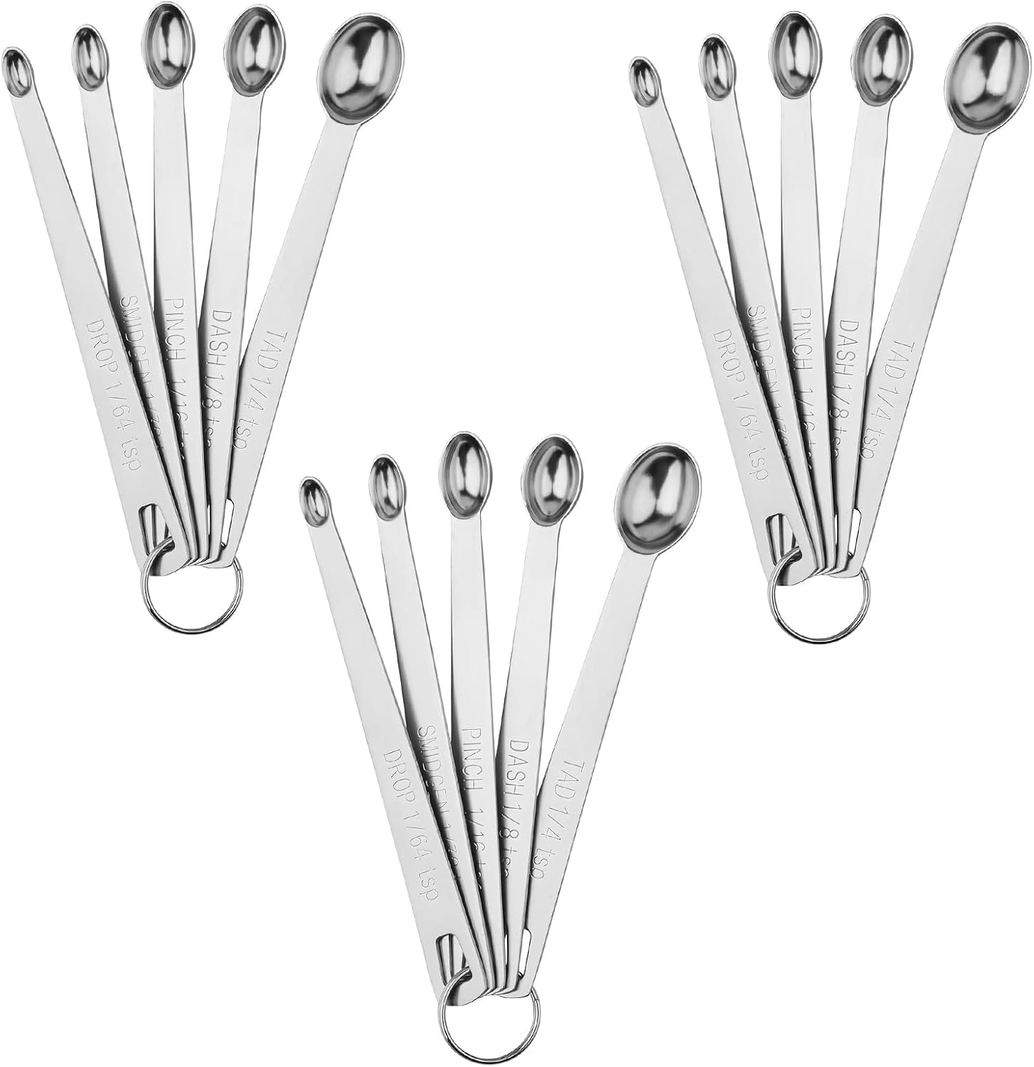 Stainless Steel Measuring Spoons Set (Tad, Dash, Pinch, Smidgen, Drop ...