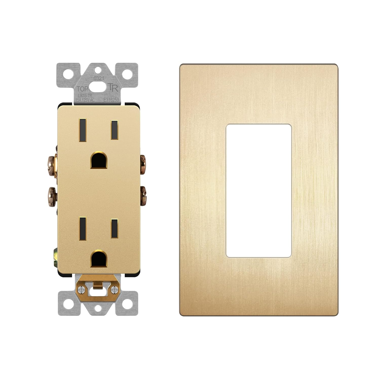 LIDER Matte Finish Decorator Receptacle and Brushed Finish Decorator ...