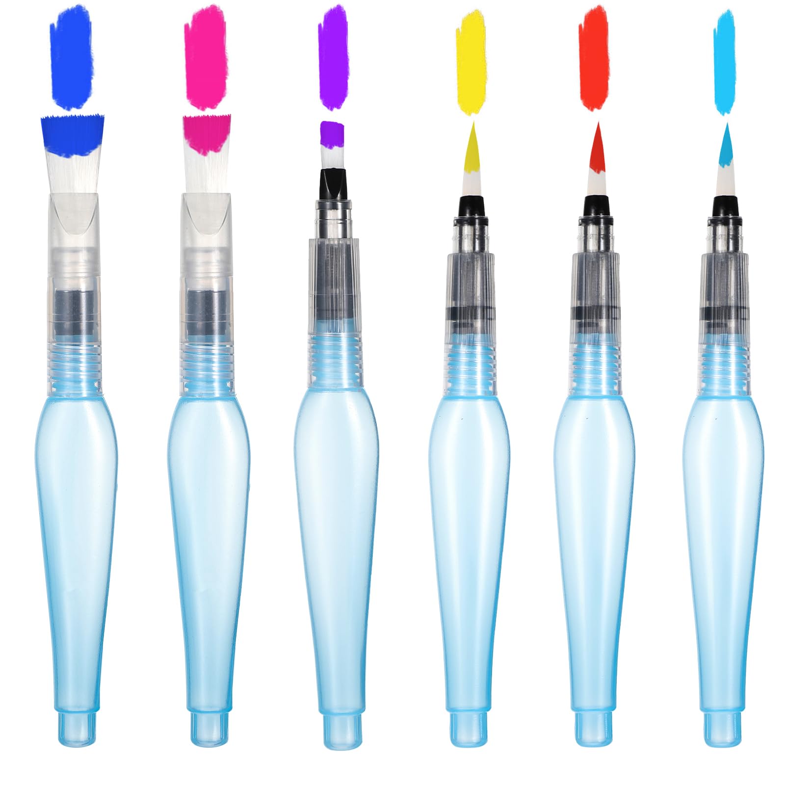 Amazon.com: 6 Pcs Refillable Water Brush Pens, Watercolour Brush Pens ...