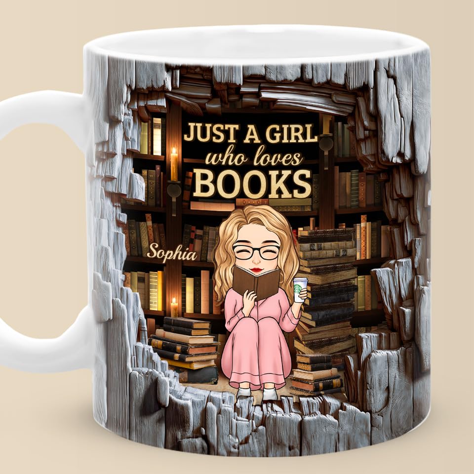 Amazon.com: DOPTIKA Just A Girl Who Loves Books, Personalized 2D ...