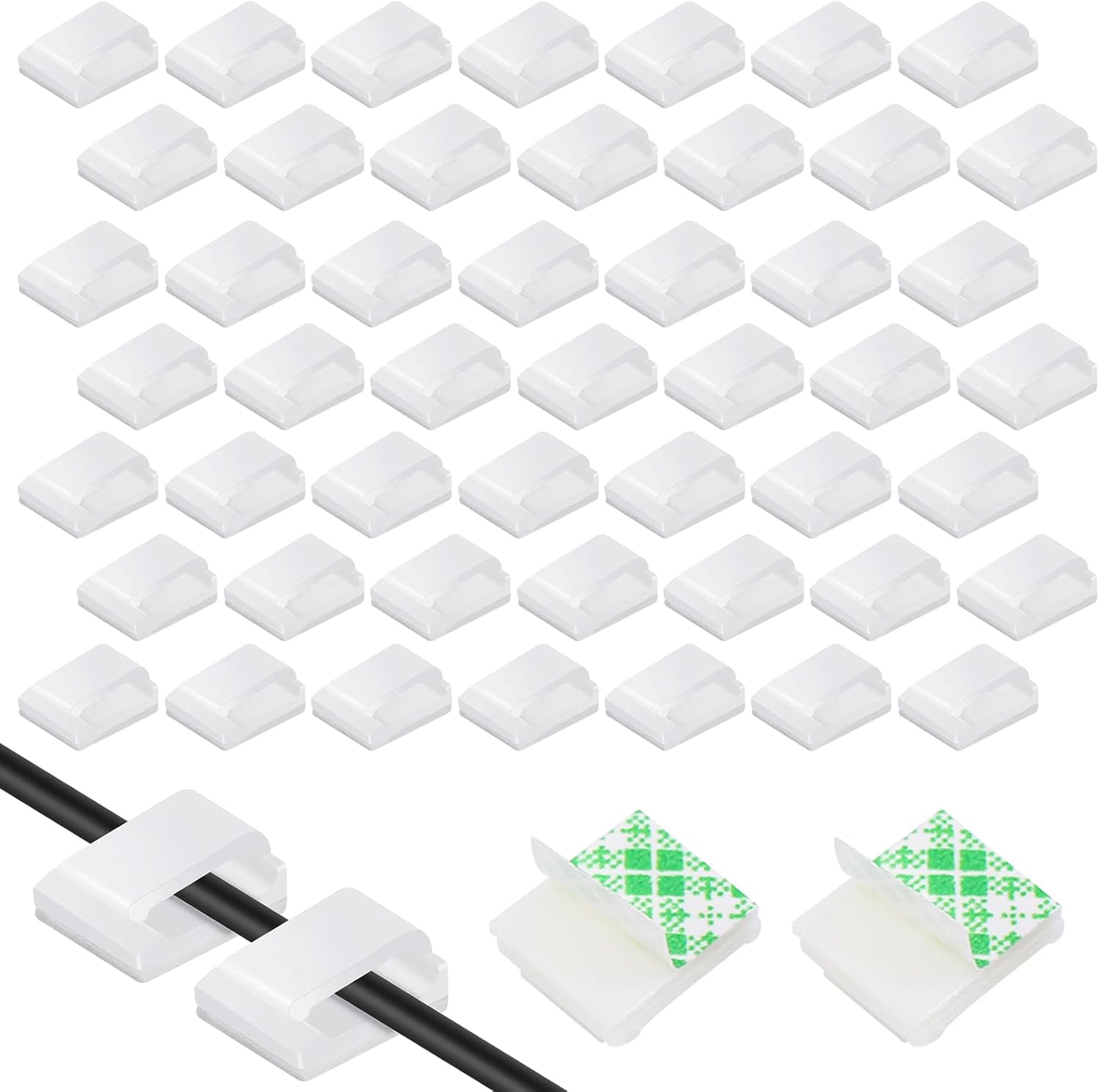 100 Pcs Adhesive Cable Clips Hooks Stick on Cable Clips for Cables ...